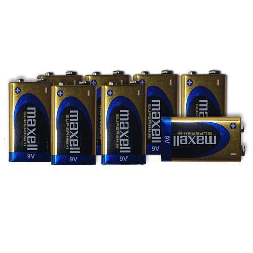 9V batterier 12 pak Maxell alkaline | Bestil her